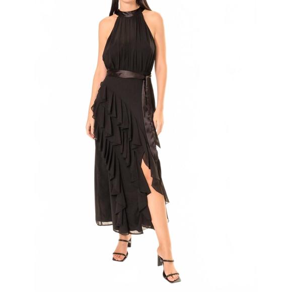 Area Stars | Dresses | New Area Stars Nadine Ruffle Maxi Dress In Black ...